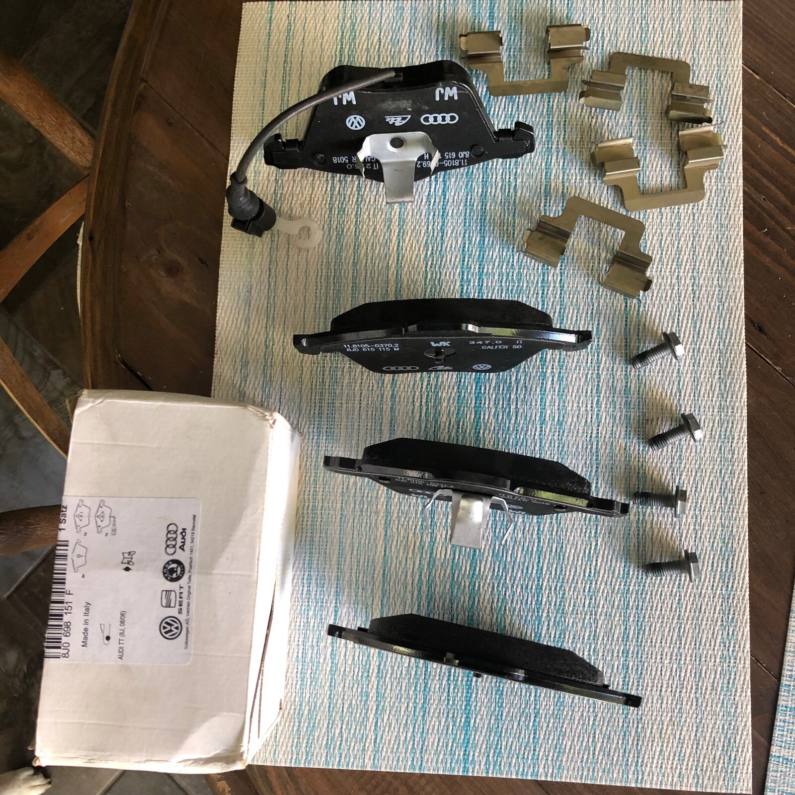 New OEM Genuine Volkswagen Audi TT Front Brake Pad Set 8J0-698-151-F | eBay