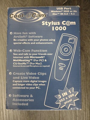 Cool iCam Stylus 1000 Digital USB 3 in 1 352x288 W/ Software Vintage | eBay