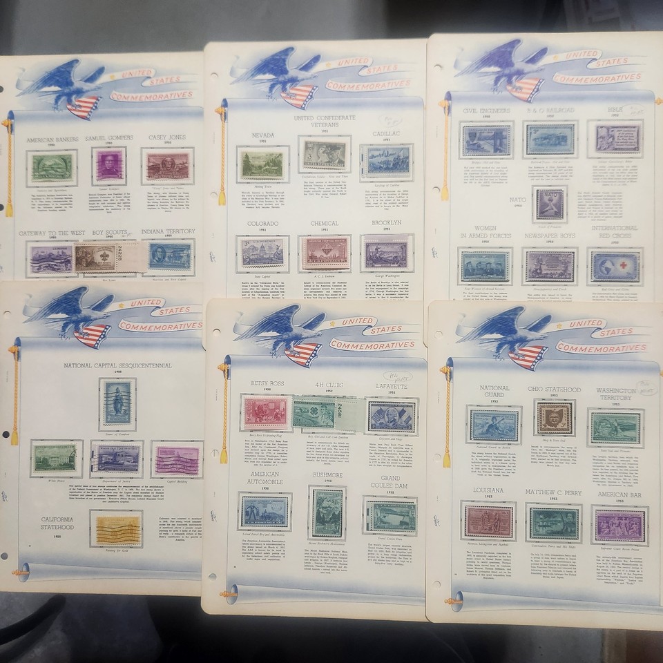 United States Mint & Used Stamps on old album pages (see pics) - Lot ...