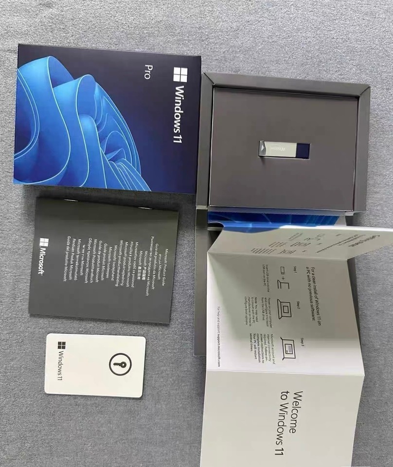 Microsoft Windows 11 Pro 64-Bit Full Version Retail Box USB + License ...