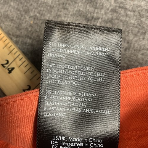 Liverpool Shorts Womens 12/31 Linen Hot Coral High Rise Stretch Beach ...