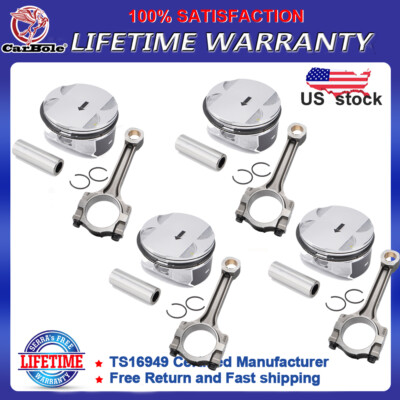 Engine Pistons Rings & 4 Connecting Rod FIT Chevrolet Malibu 2008-2014 ...