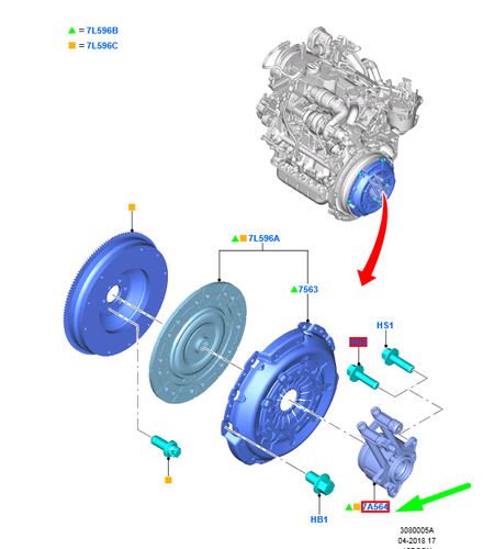 FORD GRAND C-MAX MK2 r cepteur embrayage 5278677 AV61-7A564-BFS NOUVEAU ...