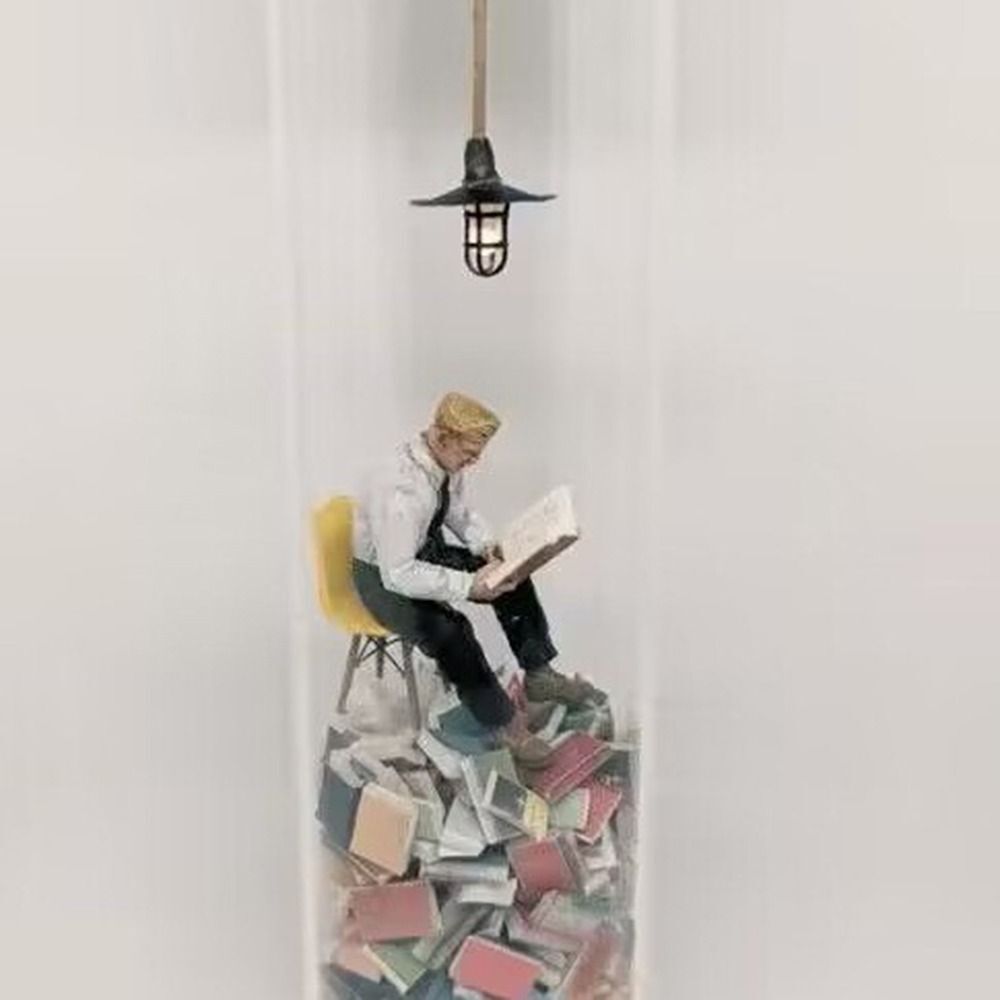 Creative A Reading Man in a Test Tube Resin Reader Model | eBay