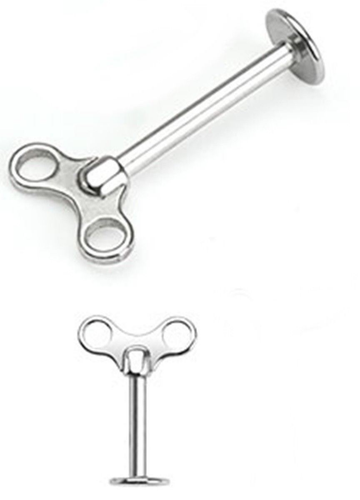 Labret Chin Stud w/Winding Toy Key 14 Gauge 5/16" Steel | eBay