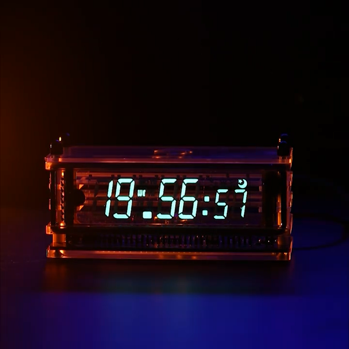 VFD Screen Clock Transparent Base USB Home Desktop Decor Clock | eBay