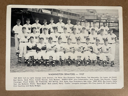 1957 Washington Senators 5" x 7" Baseball Team Issue Photo Postcard | eBay