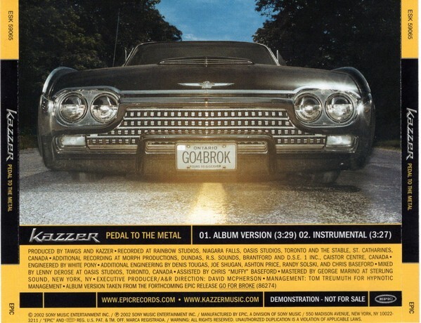 Kazzer ‎– Pedal To The Metal (CD, Single Promo) Near Mint | eBay