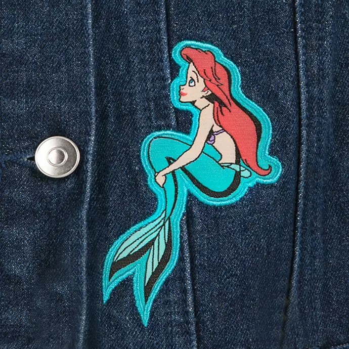 Disney Store Ariel Denim Girl's Jacket Sequin Shell The Little Mermaid ...