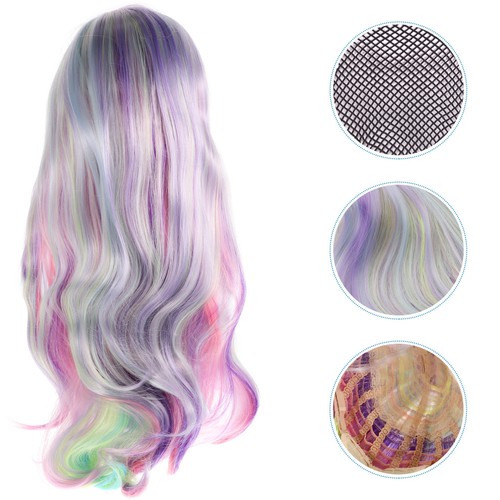 Halloween Wig Long Wave Curly Hair Makeup Prop for Festival Ball Party ...
