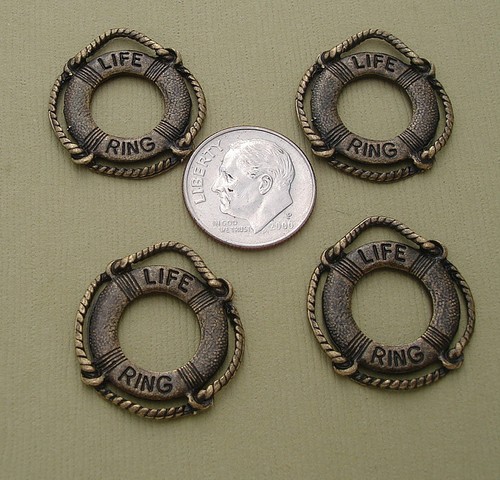 6pcs-Life Ring Preserver Saver Charms Antique Bronze 2 Sided | eBay