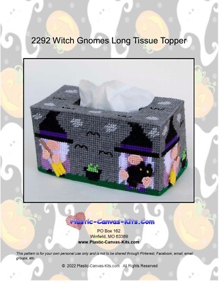 Halloween Witch Gnome Long Tissue Topper-Plastic Canvas Pattern or Kit ...