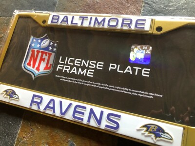 1 Baltimore Ravens Gold Metal Auto License Plate Frame | eBay