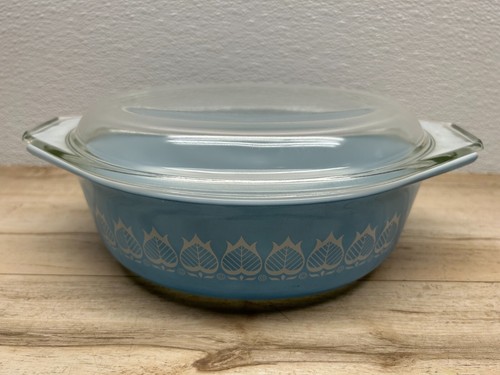 Vtg Pyrex Blue Tulip 1.5Qt Oval Casserole # 0431 With Lid Ovenware ...