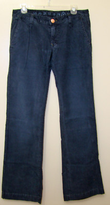 Earnest Sewn Garbo Navy Blue Corduroy Flare Trousers Slacks - Size 24 ...