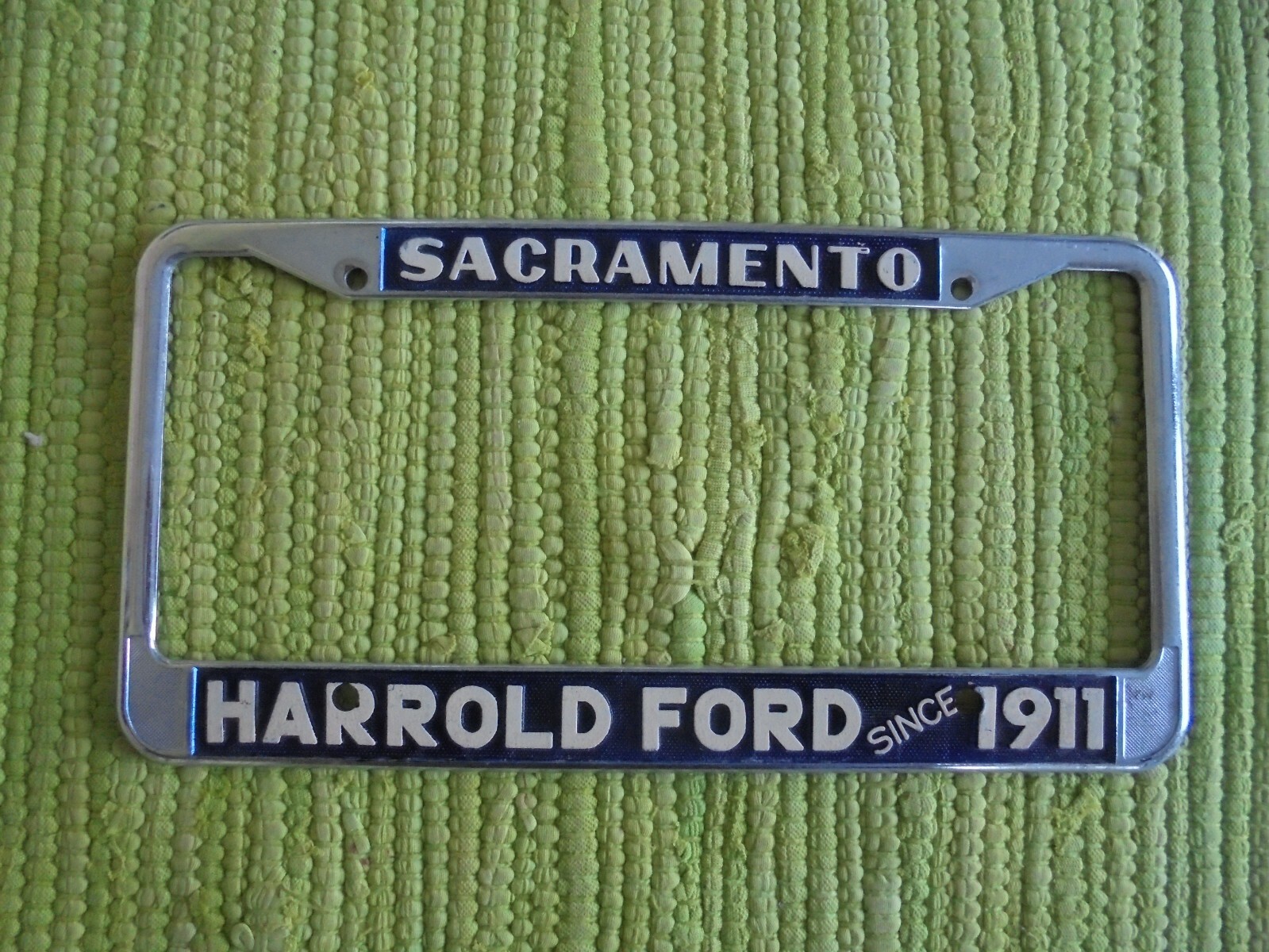 Vintage Harrold FORD Dealer LICENSE PLATE FRAME Sacramento California ...
