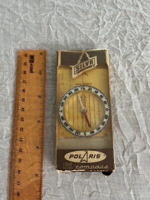 Vtg Silva Polaris Compass Type 7 Liquid Filled Sweden in Box Type 342 w ...