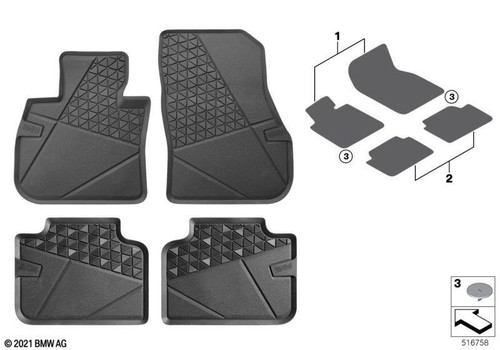 BMW Genuine Front Floor Mats All Weather RHD PHEV Fits U06 U11 U10 ...
