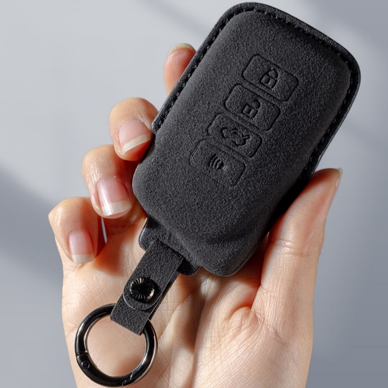 Suede Leather Car Smart Remote Key Fob Case Cover Keychain For Lexus RX ...