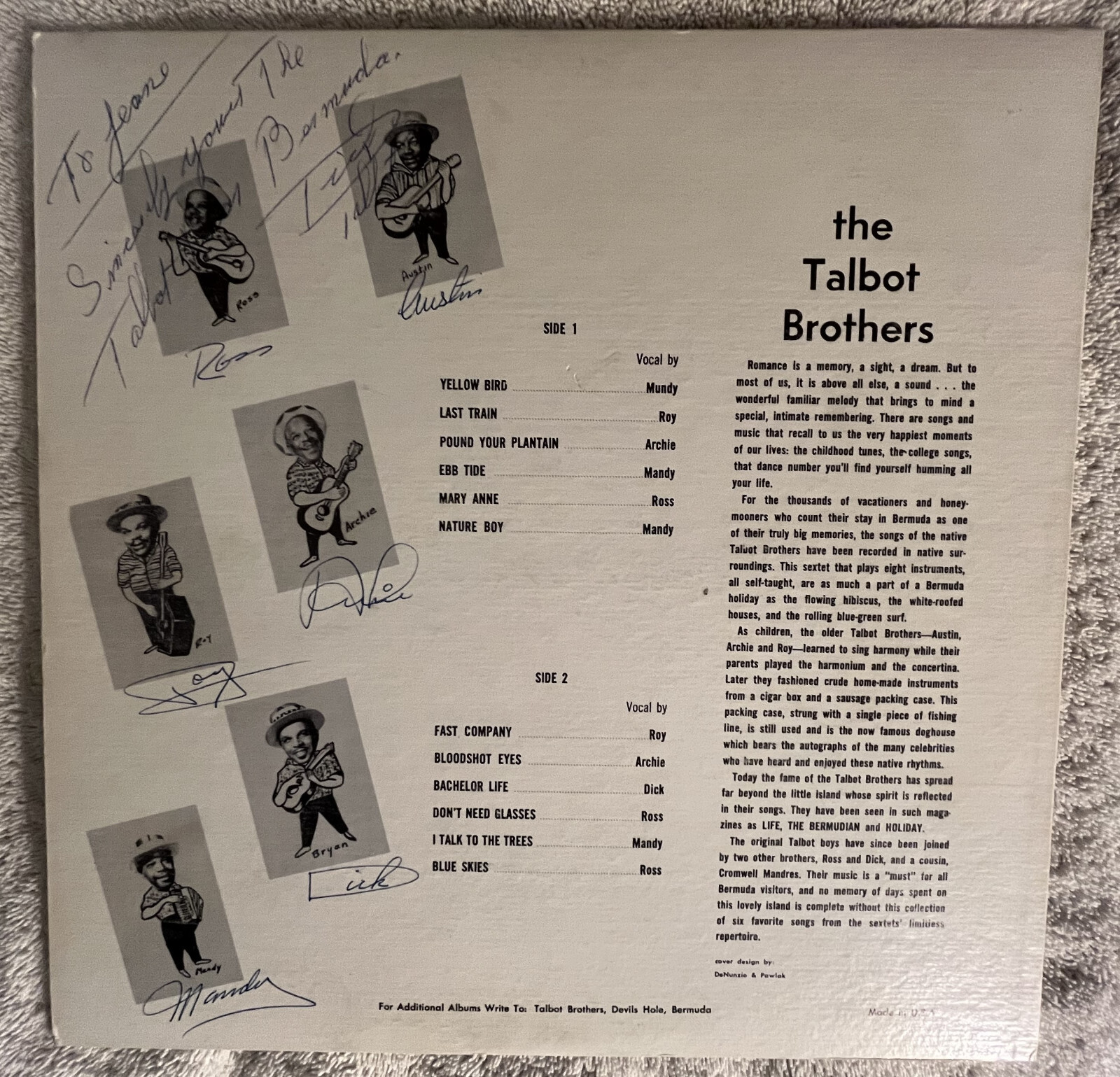 The Talbot Brothers Of Bermuda Vol 2 Vinyl LP Talman Signed By Whole ...