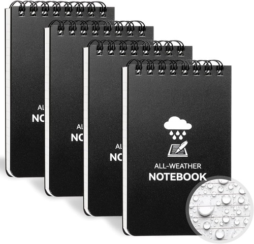 4 Pack All-Weather Memo Pocket Notebook Waterproof Notepad | eBay