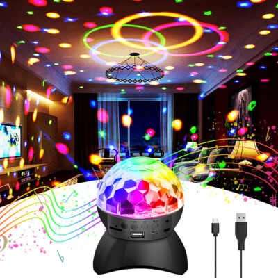 USB Rotating LED Disco Ball Light RGB Stage Show DJ Party Light Club ...
