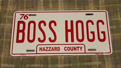 BOSS HOGG HAZZARD COUNTY 01 GOOD OLE BOYS METAL AUTO TAG LICENSE PLATE ...