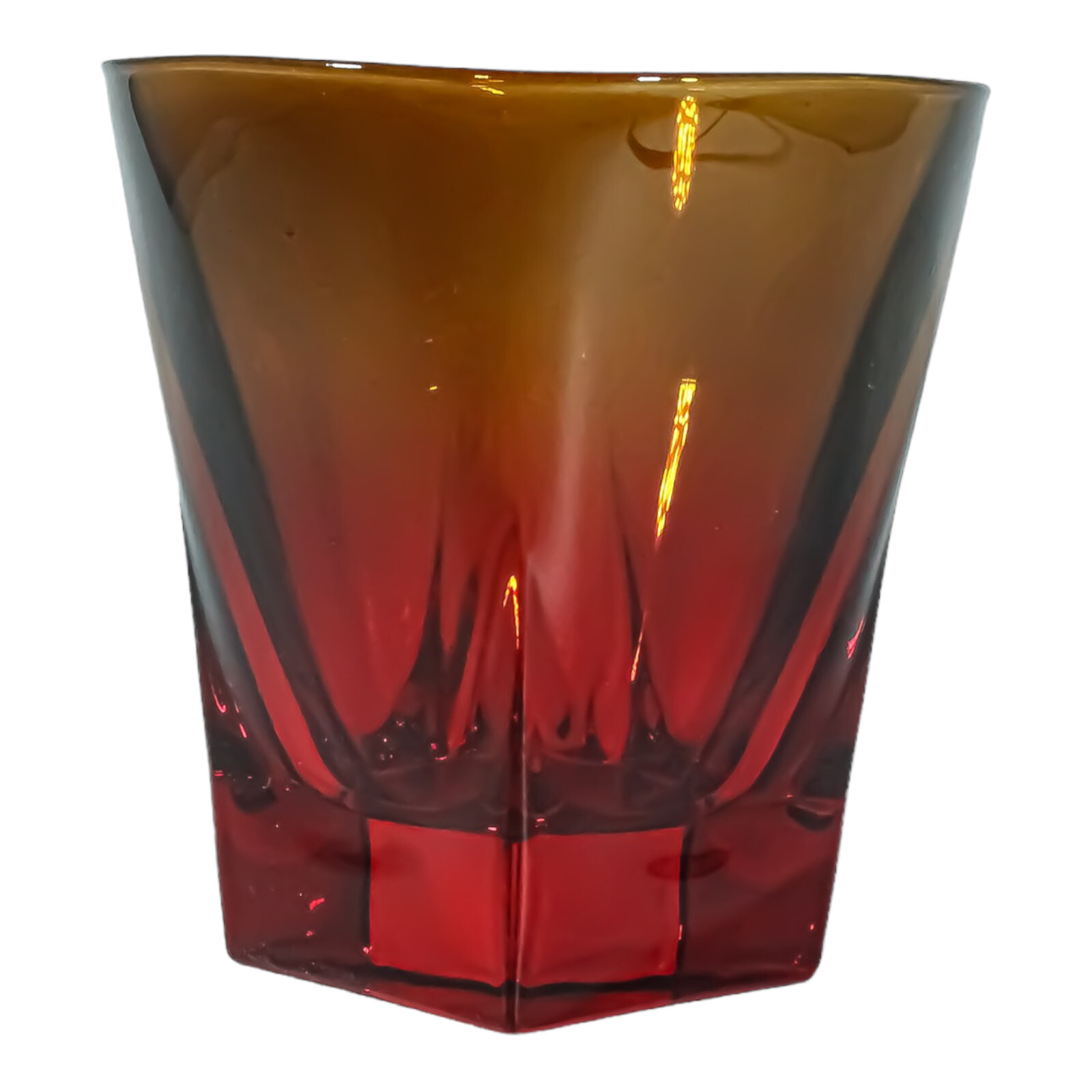 Paire De Murano Verre Buvant Artisan Verres Rouge Orange Fait Main | eBay
