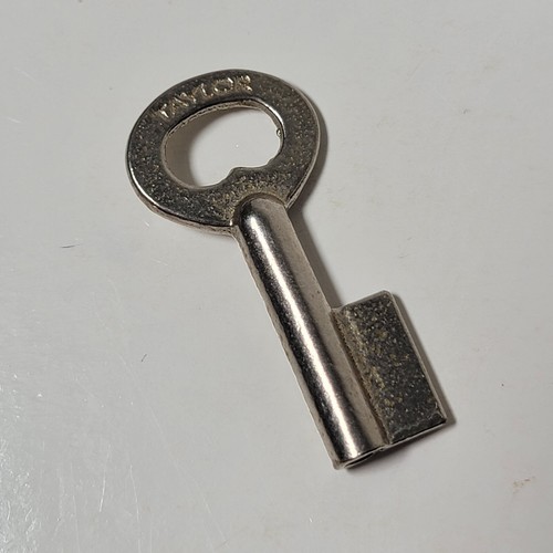 Vintage NOS Taylor Lock Co No 656 Uncut Open Barrel Skeleton Key Nickel ...