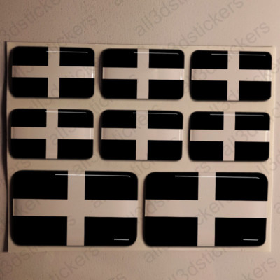 Sticker Cornwall UK England Resin Domed Stickers Flag 3D Vinyl Adhesive ...