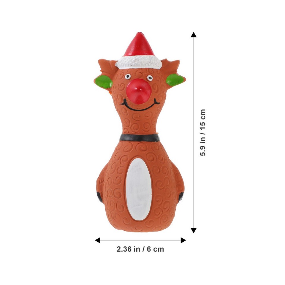 Squeaky Dog Toy Christmas Themed Latex Pet Chew Toy Puppy Chewing ...