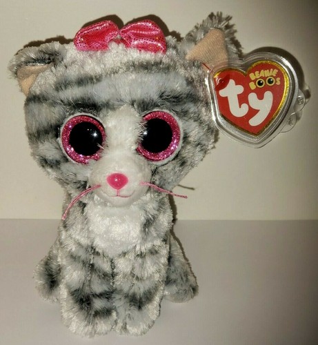 Ty Beanie Boos - KIKI the Grey Striped Tabby Cat (6 Inch) MINT with ...