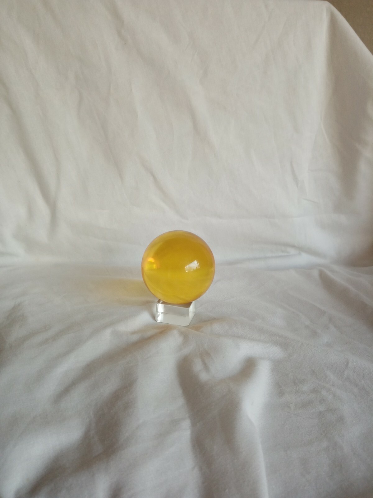 YELLOW CRYSTAL BALL FOR SCRYING CLAIRVOYANCE ETC With STAND ETC 60 MM ...