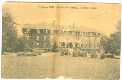 Oxford OH Hepburn Hall Miami University 1923 | eBay