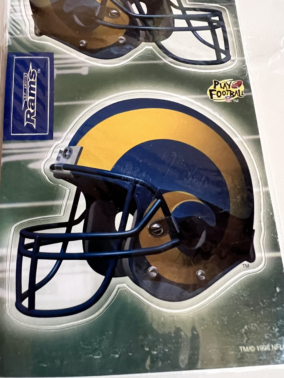 Los Angeles Rams Football Helmet Decal Sticker L. 4 Stickers On Sheet ...
