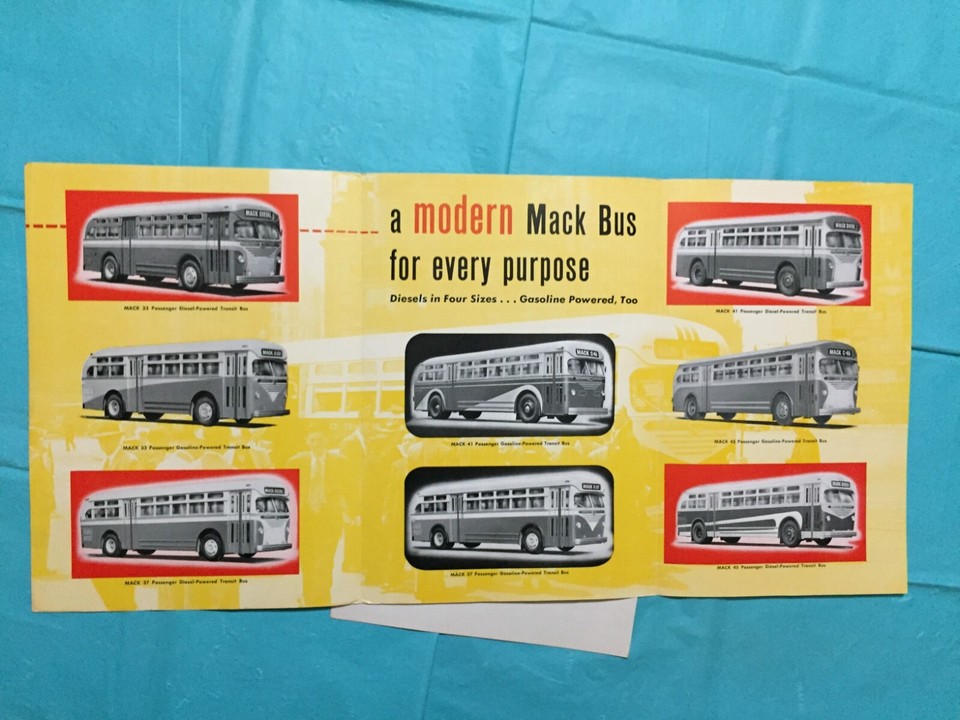 LOT c.1948 MACK BUSES "DIESEL & GASOLINE MACK BUSES" Bus Dealer Sales ...