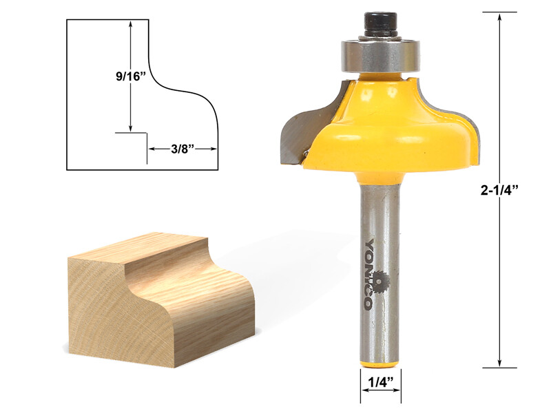 3/8" Traditional Ogee Edge Forming Router Bit - 1/4" Shank - Yonico ...