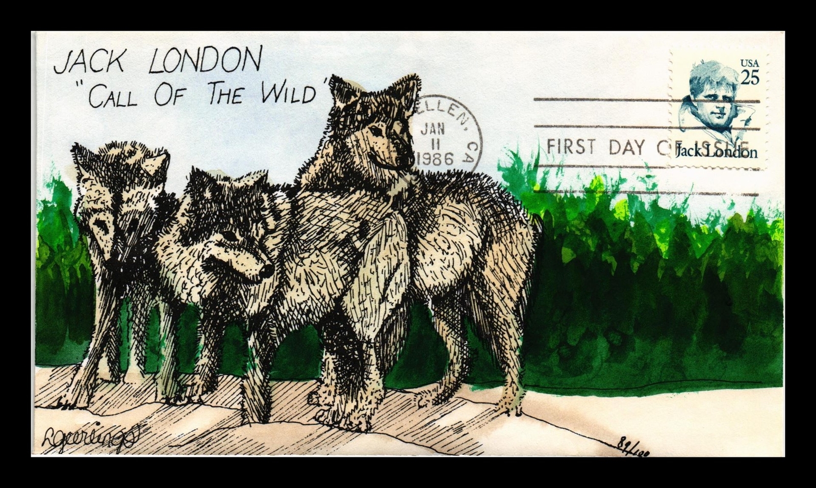 US COVER JACK LONDON CALL OF THE WILD GREAT AMERICANS FDC GEERLINGS ...