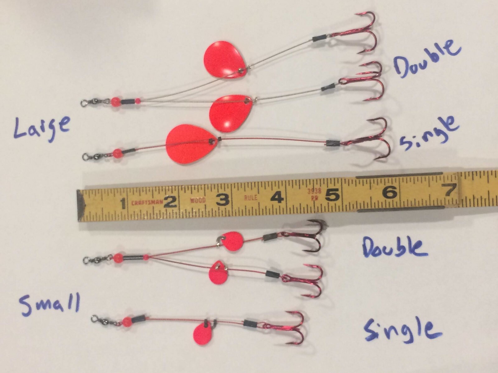 Quick Strike Predator Rig (Single & Double, 6 Colors, 2 Sizes) Glow in ...