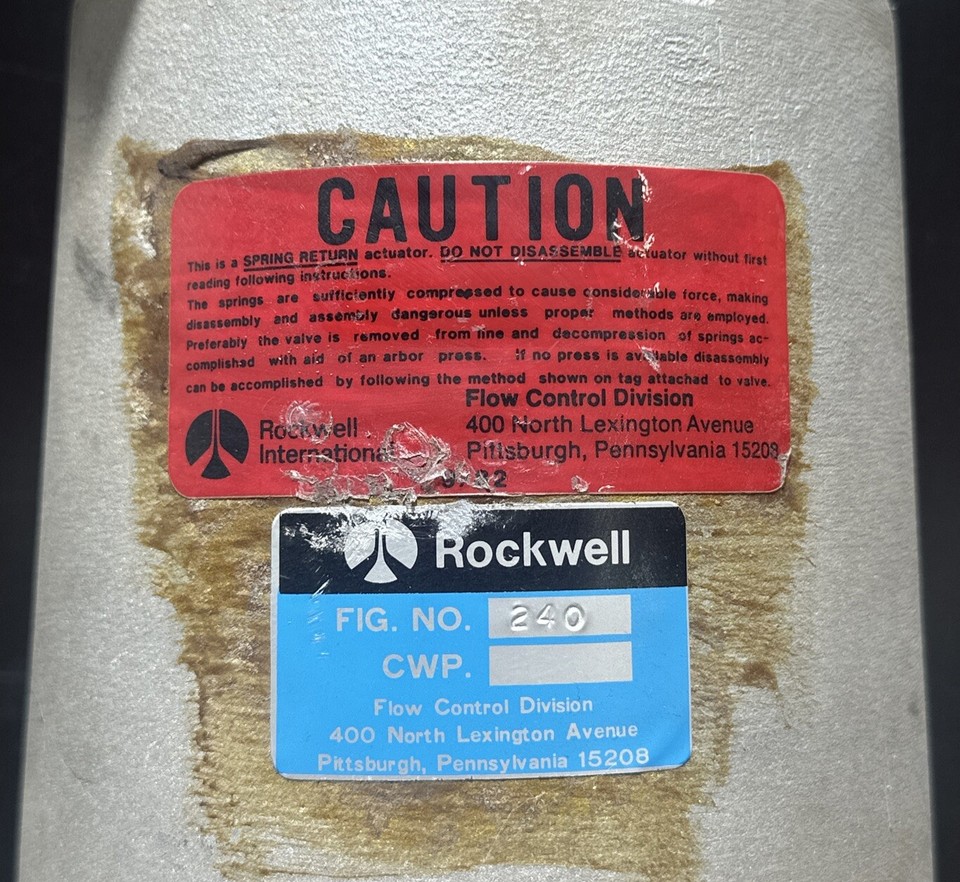 NEW NO BOX- Rockwell International Type D 2” Actuator Fig. 240 ...