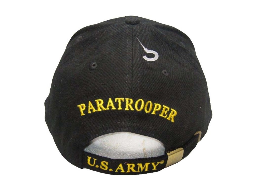 U.S. Army Paratrooper Crest Diamond Wings Black Embroidered Cap Hat ...