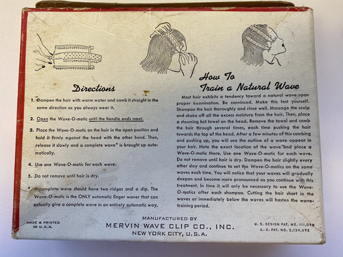 RARE MERVIN WAVE CLIPS & BOX VINTAGE FLAPPER HAIR WAVERS 1930s-40s VHTF ...
