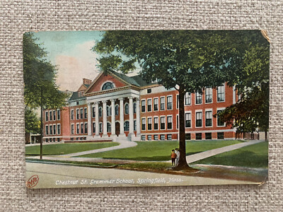 Chestnut Street Grammar School Springfield Massachusetts Postcard 1908 ...