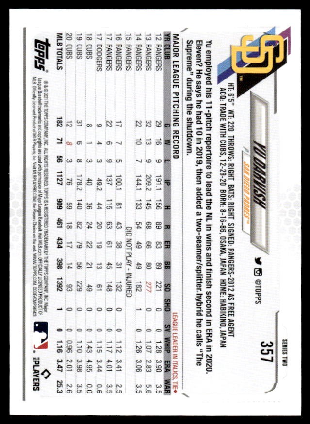 2021 Topps Yu Darvish | eBay