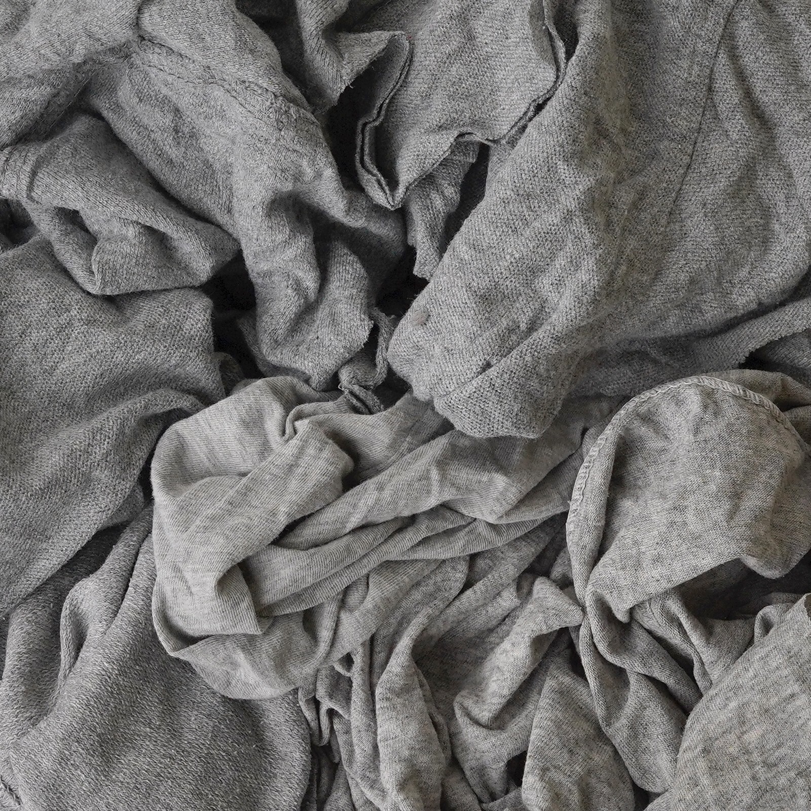 Recycled Gray Knit T-Shirt Cleaning Cloths Rags 600 lbs. Pallet 12x50 ...