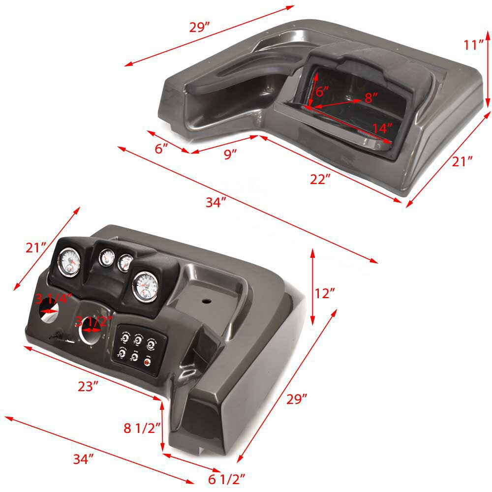 Tracker Boat Dash Consoles 324657 | Pro Guide Gray (Set of 2 - Cracks ...
