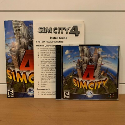 Sim City 4 PC CD-ROM Game 2 Disk Set Vintage EA Games 2003 Complete ...