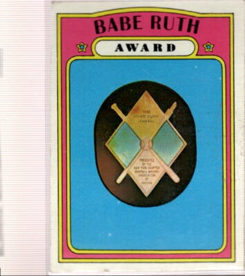 1972 Topps #626 Babe Ruth Award EX Excellent ID:39310 | eBay