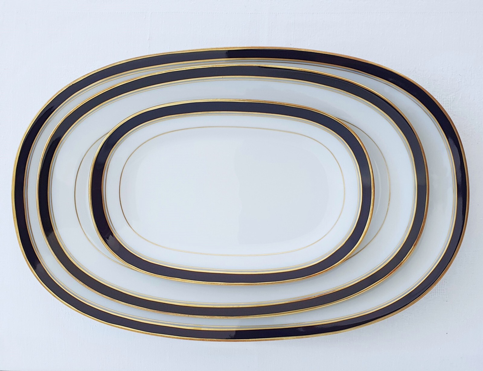 4x Sevierplatte Hutschenreuther Imperial kobalt gold Rand Teller ...