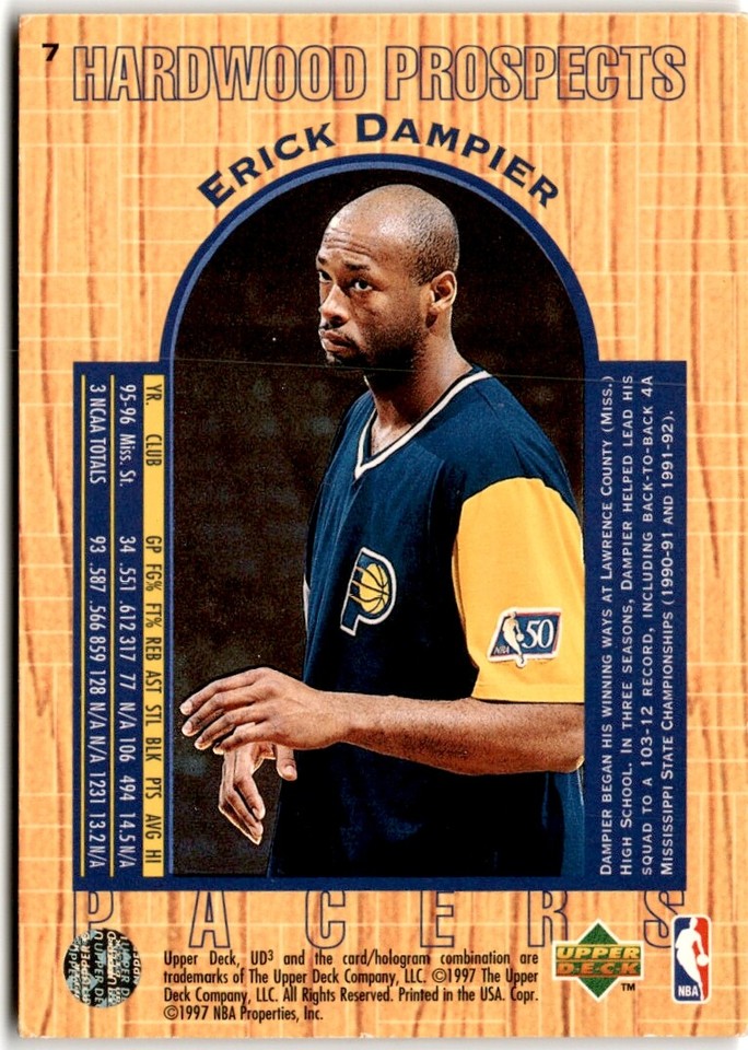 1996 Upper Deck UD3 #7 Erick Dampier | eBay